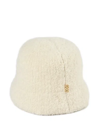 Sandro Womens Ecru Logo Wool And Cashmere-blend Bucket Hat In Neutral ...