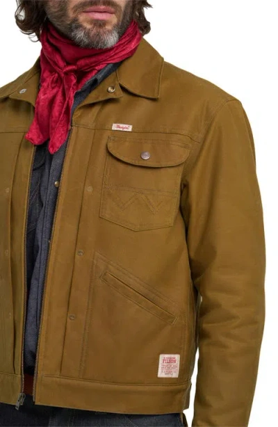 Wrangler Filson X Adventure Waxed Cotton Duck Canvas Jacket In Green ...