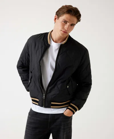 Guess Men's Alameda Ripstop Long Sleeve Bomber Jacket In Black | ModeSens