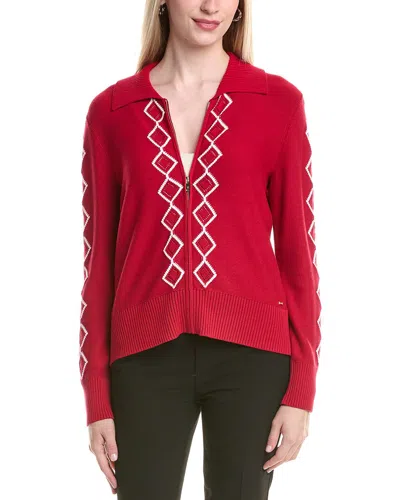 St John St. John Knit In Diamond Jacket In Red | ModeSens