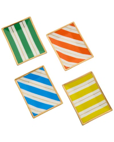 Jonathan Adler Portofino Tray Set In Candy-colored Stripes | ModeSens