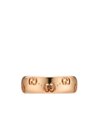 Gucci Icon 18k Gg Thin Ring In Rose Gold | ModeSens