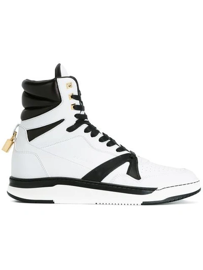 Buscemi Lock Detail Hi-tops In White & Black | ModeSens