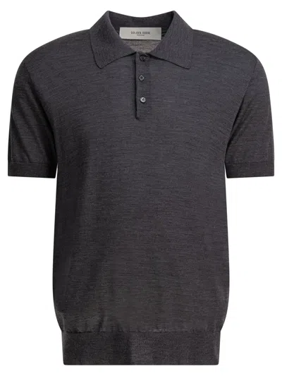 Golden Goose Merino Wool Polo Shirt Polo Shirts Grey In Gray | ModeSens