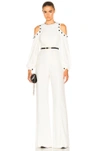 Alexis Easton Cold-shoulder Wide-leg Jumpsuit, White | ModeSens