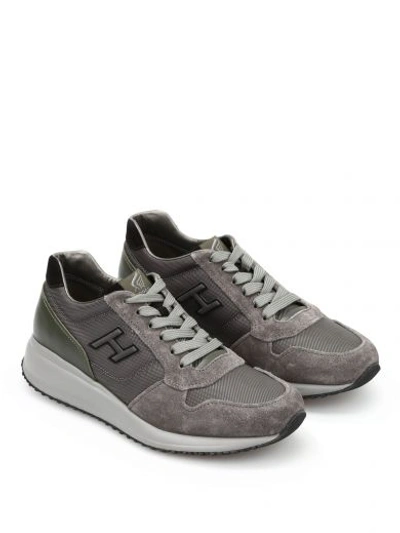 Hogan Interactive N20 H Flock Trainers In Catrame + Catrame Scuro ...