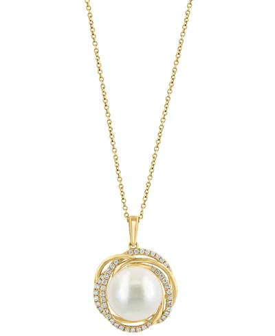 Effy Collection Effy Freshwater Pearl (13mm) & Diamond (1/3 Ct. T.w ...