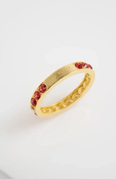 Ted Baker Rosie Crystal Hinged Bangle Bracelet In Gold | ModeSens