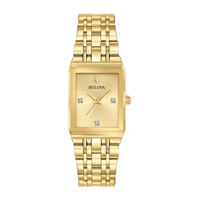 Bulova Quadra Womens Gold Tone Stainless Steel Bracelet Watch 97p140 ...