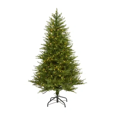 Nearly Natural Wisconsin Faux 5 Foot Pre-lit Fir Christmas Tree In ...