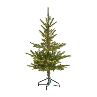 Nearly Natural Layered 4 Foot Pre-lit Spruce Christmas Tree In Green ...