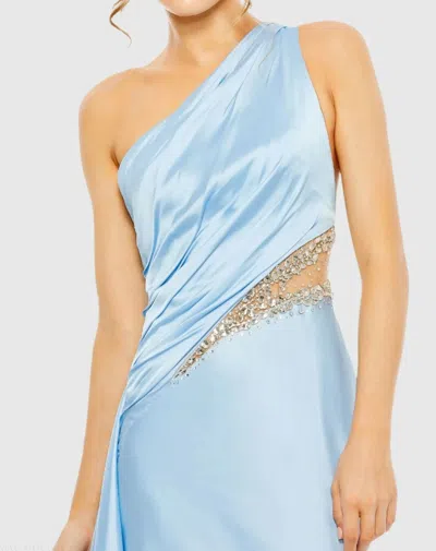 Mac Duggal 2210 Long Formal Beaded Prom Dress In Blue | ModeSens
