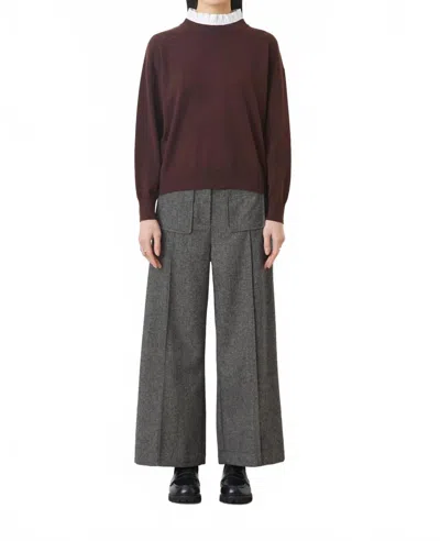 Vilagallo With Collar Sweater In Chocolate In Gray | ModeSens