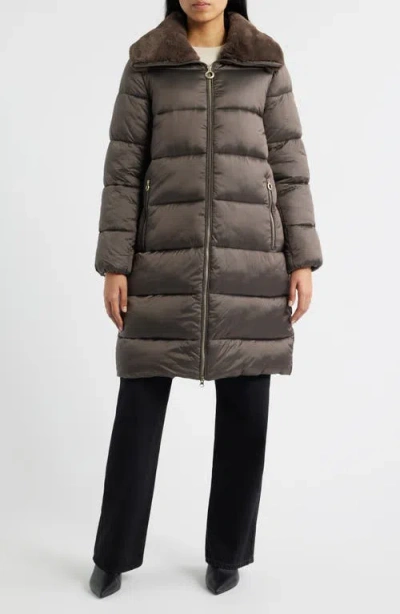 Bcbg Missy Nylon Puffer Coat In Brown | ModeSens