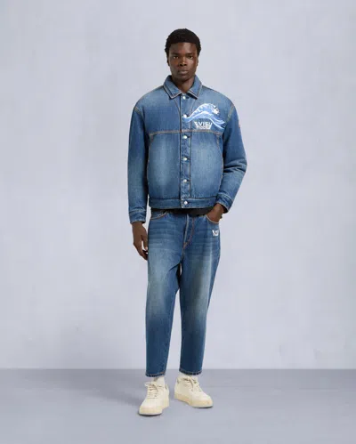Moose Knuckles Men's Evisu X Moose Denim Jacket In Blue | ModeSens