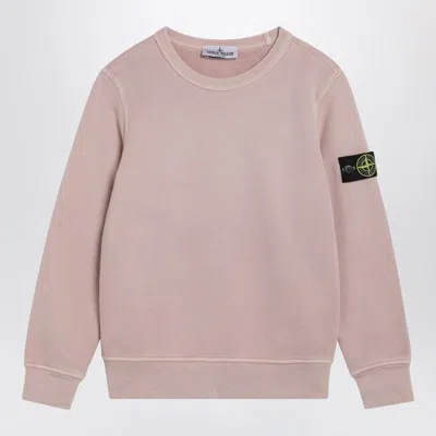 Stone Island Mens Antique Rose Cotton Waffle Fleece Sweatshirt In Nude ...