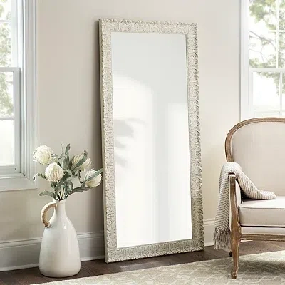 Kirkland's Ornate Distressed Cream Leaner Mirror In White | ModeSens