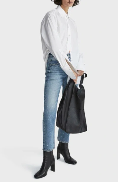 Rag & Bone Harlow Rhinestone Straight Leg Jeans In Everly Jewel | ModeSens