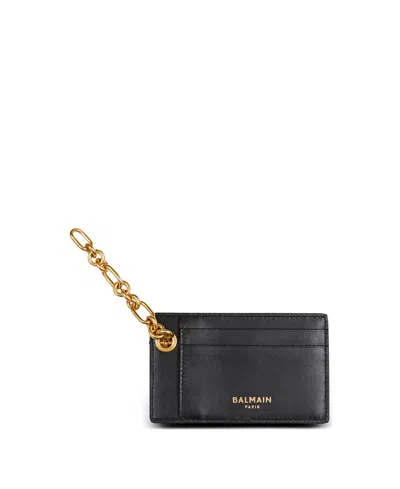 Balmain Pulse Monogram Jacquard Card Holder In Black | ModeSens