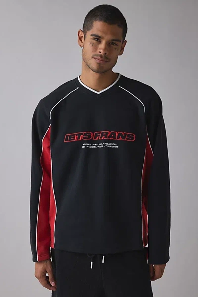 Iets Frans . … Sports Panel Heavyweight V-neck Sweatshirt In Black, Men ...