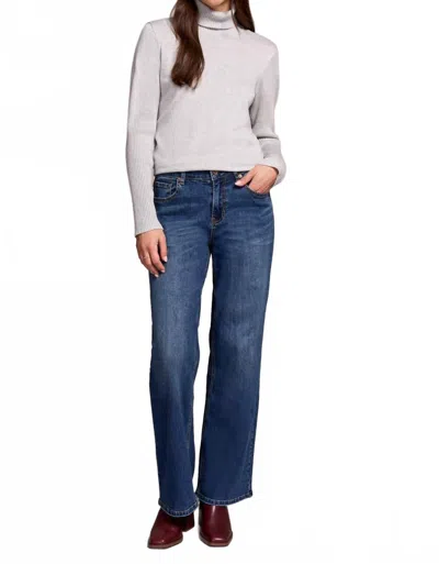 Tribal Sophia Curvy Hugging Wide Leg Jeans In Antique Blue | ModeSens