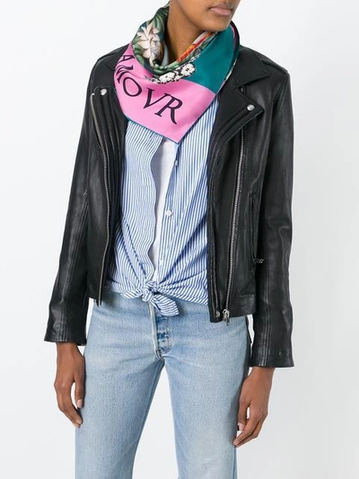 Gucci Elephants Print Square Scarf In Multicoloured | ModeSens