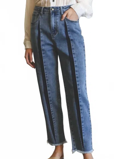 Listicle High Waist Barrel Leg Denim Jeans In Medium Blue | ModeSens