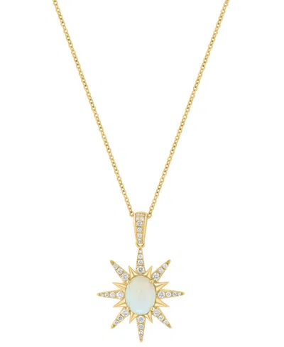 Effy Collection Opal (1-1/3 Ct. T.w.) And Diamond Necklace (1/3 Ct. T.w ...