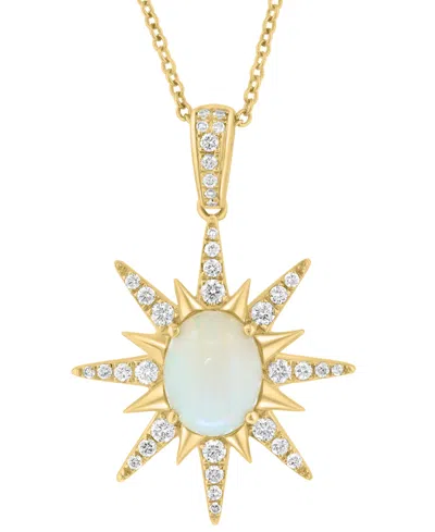 Effy Collection Opal (1-1/3 Ct. T.w.) And Diamond Necklace (1/3 Ct. T.w ...