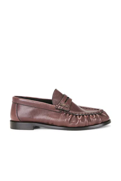 Saint Laurent Le Loafer Logo-embellished Textured-leather Loafers In ...