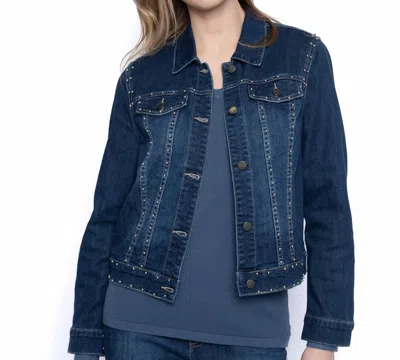 Picadilly Studded Denim Jacket In Blue | ModeSens