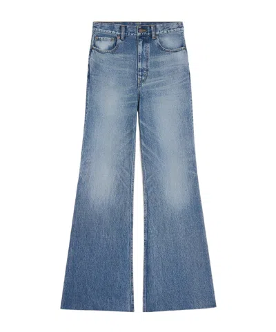 Celine Flare Jeans 001 In Cotton Denim In Blue | ModeSens