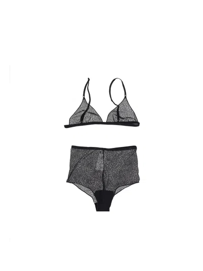 Elisabetta Franchi Triangle Cup Bra And Brief Set In Black | ModeSens