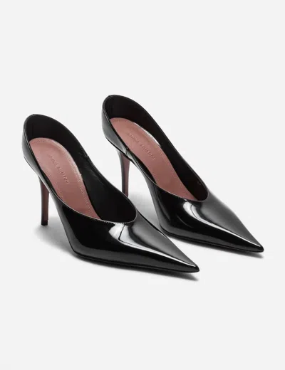 Amina Muaddi Brown Calf Leather Bos Taurus Platform Pumps In Animal ...