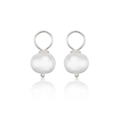 Lily & Roo Silver Small Pearl Drop Pair | ModeSens