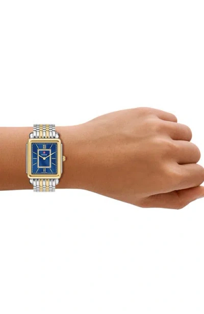 Michele Deco Ii Two-tone Diamond Bracelet Watch, 32mm In Gold | ModeSens