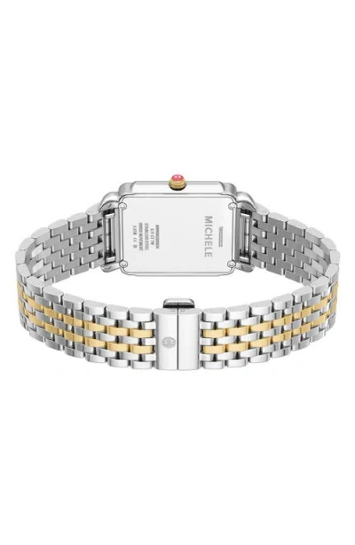 Michele Deco Ii Two-tone Diamond Bracelet Watch, 32mm In Gold | ModeSens