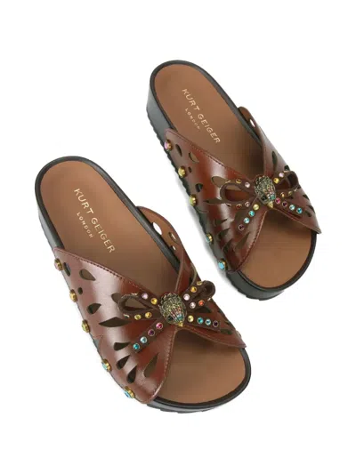 Kurt Geiger London Boho Butterfly Flatform Sandal In Brown | ModeSens