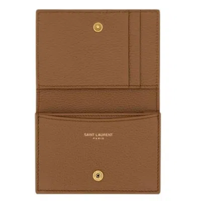 Saint Laurent Cassandre Shadow Leather Card Case | ModeSens