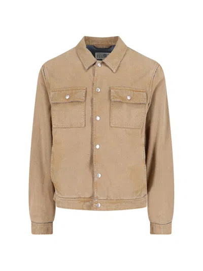 Mm6 Maison Margiela Patch-pocket Shirt Jacket In Neutral | ModeSens