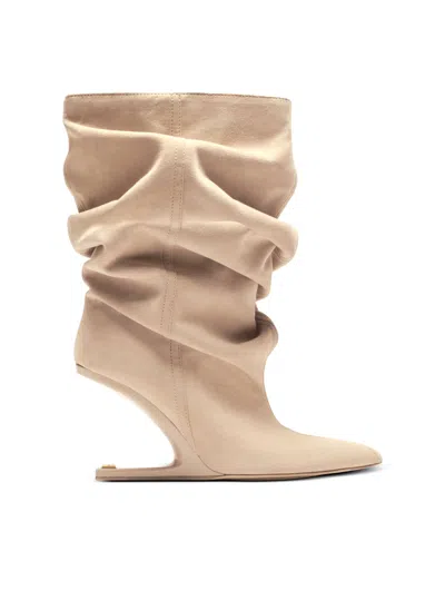 Balmain No Wedge Suede Ankle Boots In Neutral | ModeSens