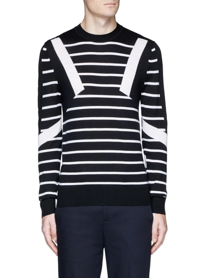 Neil Barrett Modernist Stripe Merino Sweater In Black, Stripes. In Dark ...