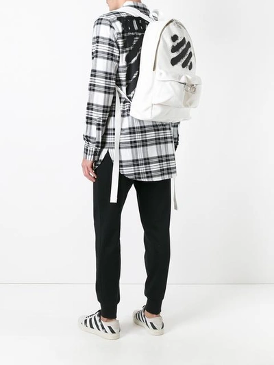 Off-white White Diagonal Spray Backpack | ModeSens