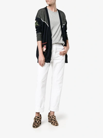 Stella Mccartney Embroidered Western Robin Cardigan In Charcoal | ModeSens