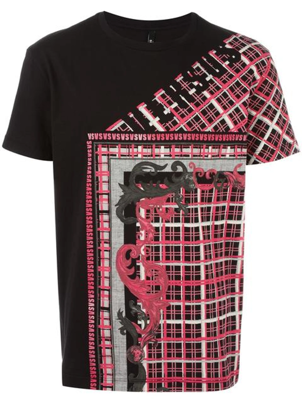Versus Stylised Check Print T-shirt | ModeSens