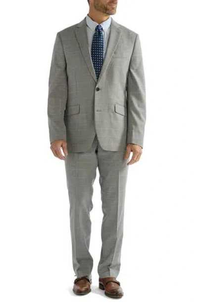 Savile Row Co Hoxton Slim Fit Grey Windowpane Suit In Gray | ModeSens