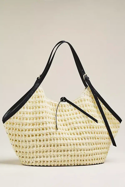 Celandine Oversized Raffia Winged Hobo Bag In Neutral | ModeSens