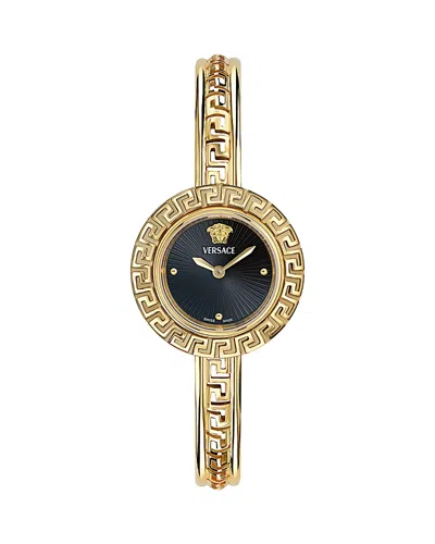 Versace La Greca Watch, 28mm In Black+gold | ModeSens