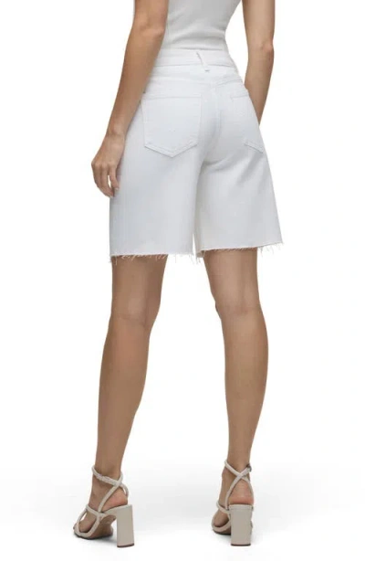 Hudson Jeans London Low Rise Raw Hem Denim Bermuda Shorts In White ...