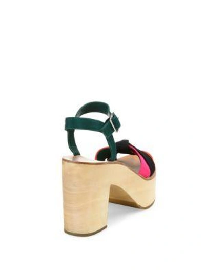 Loeffler Randall Elsa Wooden Platform Sandal, Multi In Pink/green Multi ...